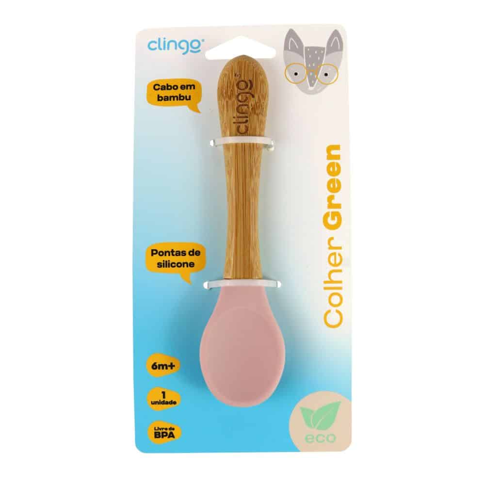 Colher de Bambu e Silicone Linha Eco Green Rosa - 3050 Clingo - Ballons ...